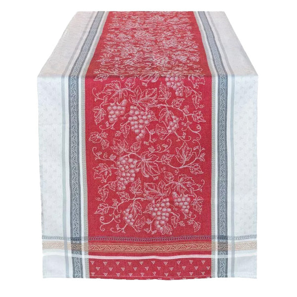 20x64" Jacquard Cotton Table Runner by Tissus Toselli - I Dream of France