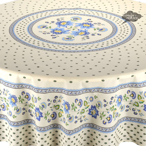 70 Round Fayence Cotton Acrylic Coated French Tablecloth - I Dream of ...