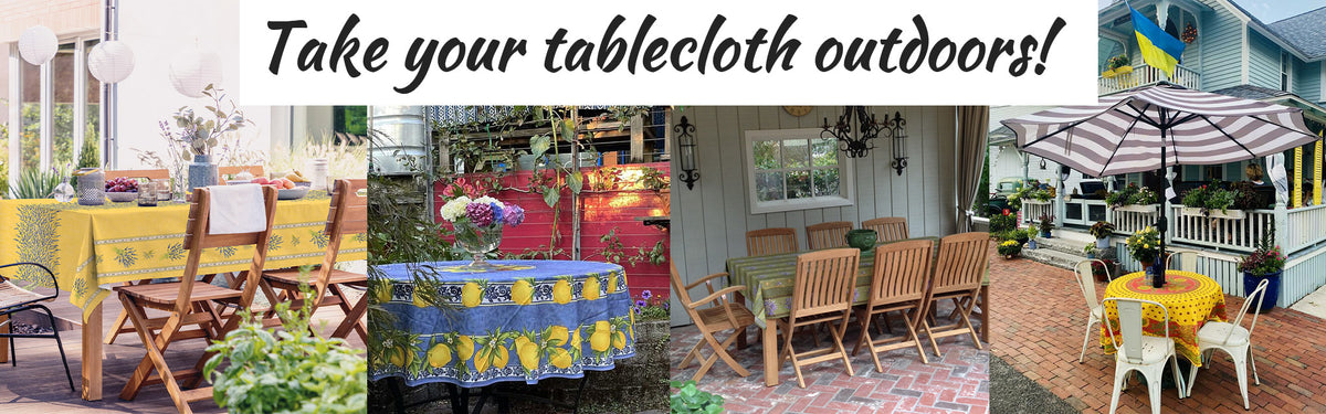 French Provencal table linens, acrylic coated tablecloths and more.