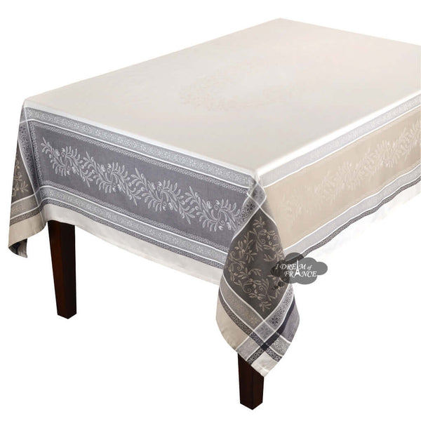 French Jacquard tablecloth - Cotton - Stain resistant - 62" square - O ...