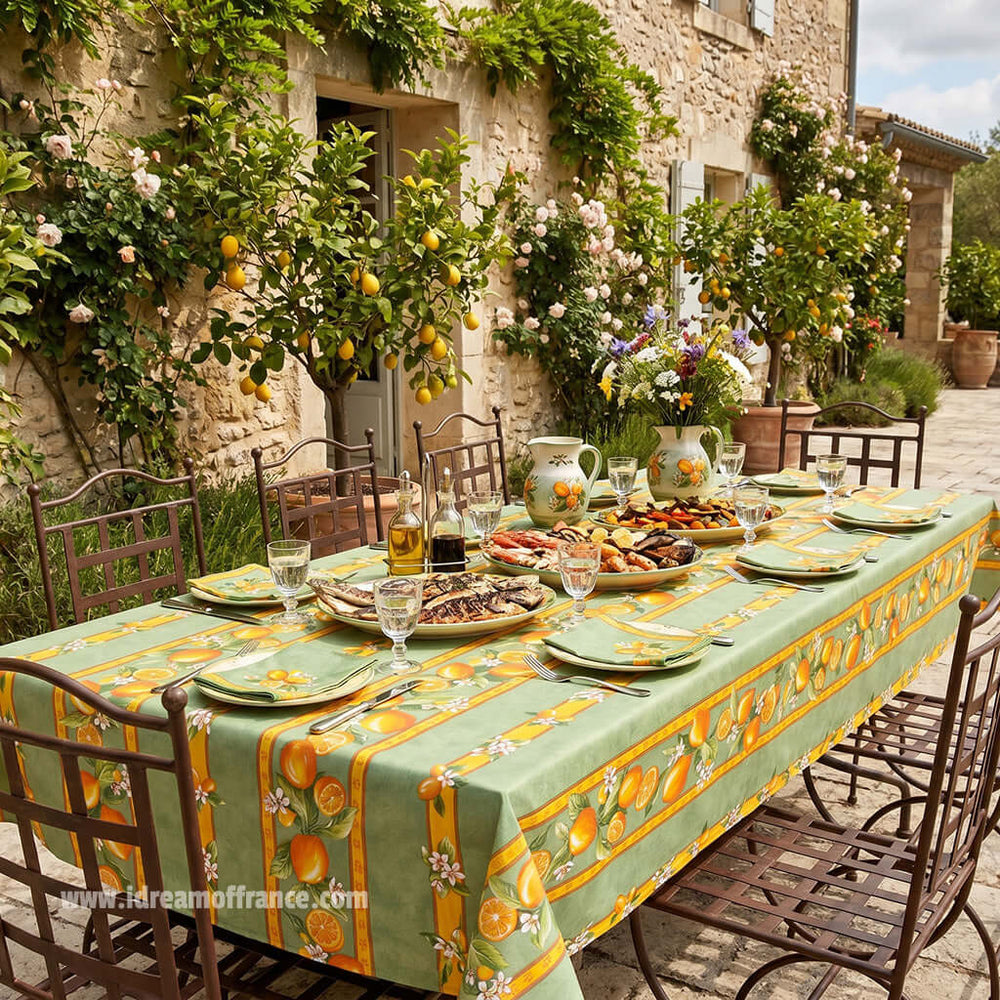 French Provencal table linens, acrylic coated tablecloths and more.