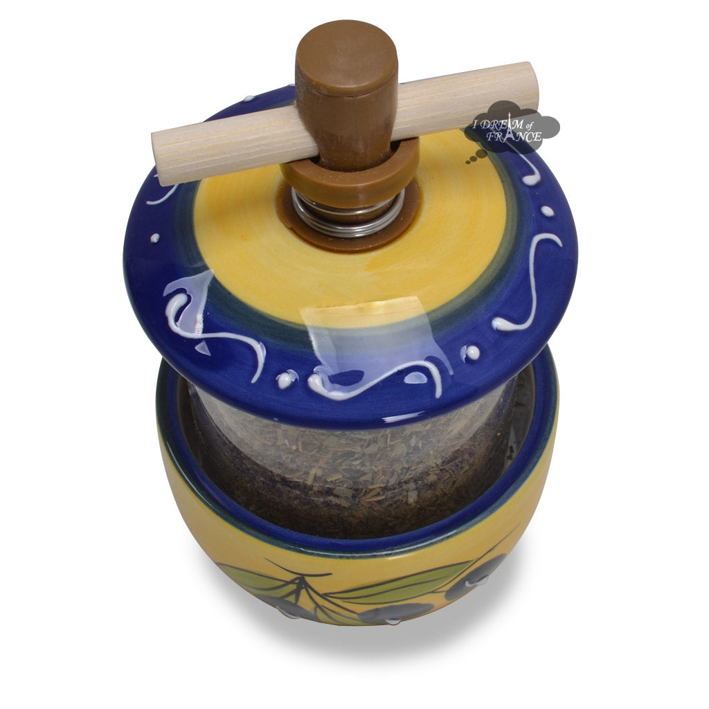 Ceramic Mill with Herbes de Provence - Olives Green - I Dream of France