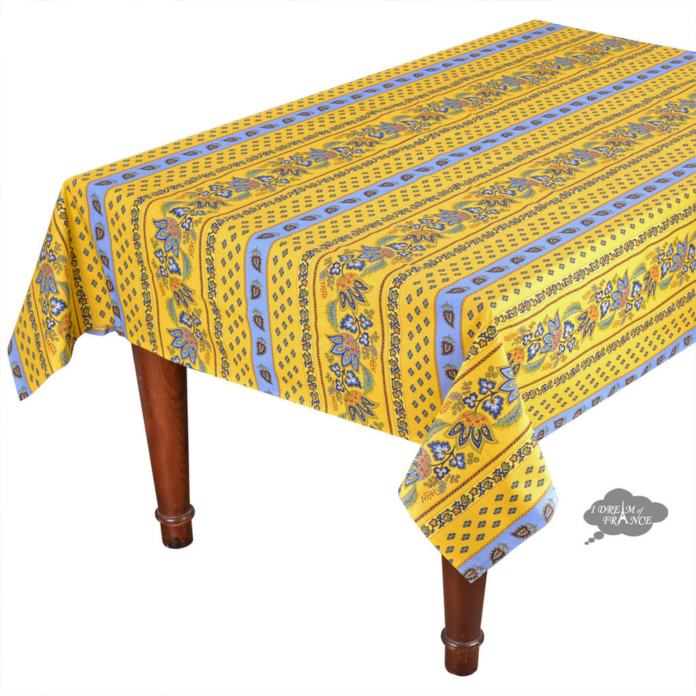 70" Round Lisa Yellow French Country Tablecloth by Le Cluny - I Dream ...