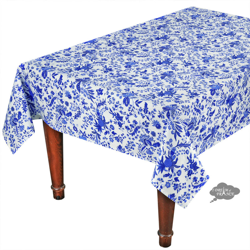 Square Versailles Blue Cotton Coated French Tablecloth - I Dream of France