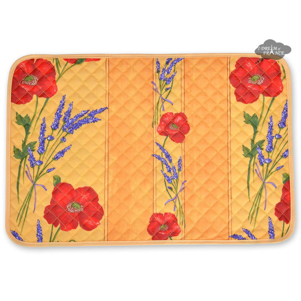 Poppies Yellow Provence Cotton Napkin by Tissus Toselli | French ...